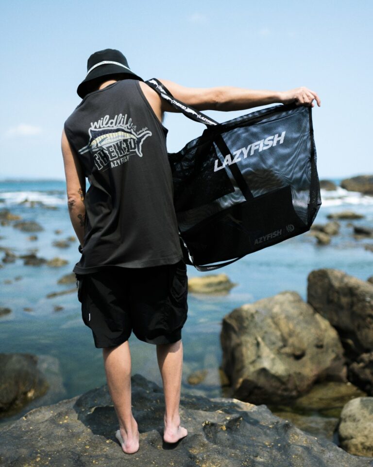LAZYFISH® x KID ®聯名網眼肩背提袋